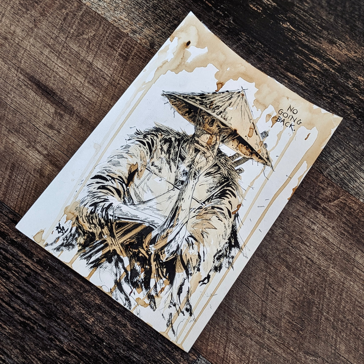 Coffee Painting - 3 Swords Lament – Massiveface Art